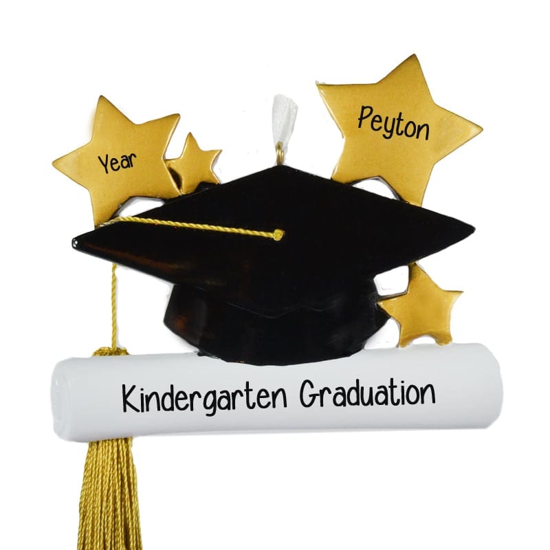 Kindergarten Graduation Cap And Real Tassel Ornament | Personalized ...