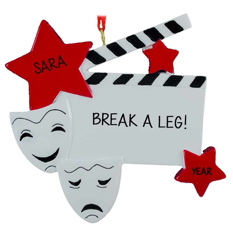 Break A Leg Actors and Musicians Comedy & Tragedy Masks Ornament ...