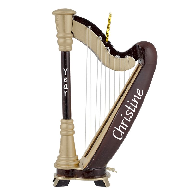Personalized Harp Musical Instrument Ornament | Personalized Ornaments ...