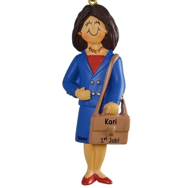 First Job Ornament GIFT IDEA Female Brunette | Personalized Ornaments ...