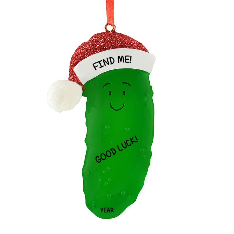 Pickle Find Me & Good Luck Glittered Ornament - Personalized Ornaments ...