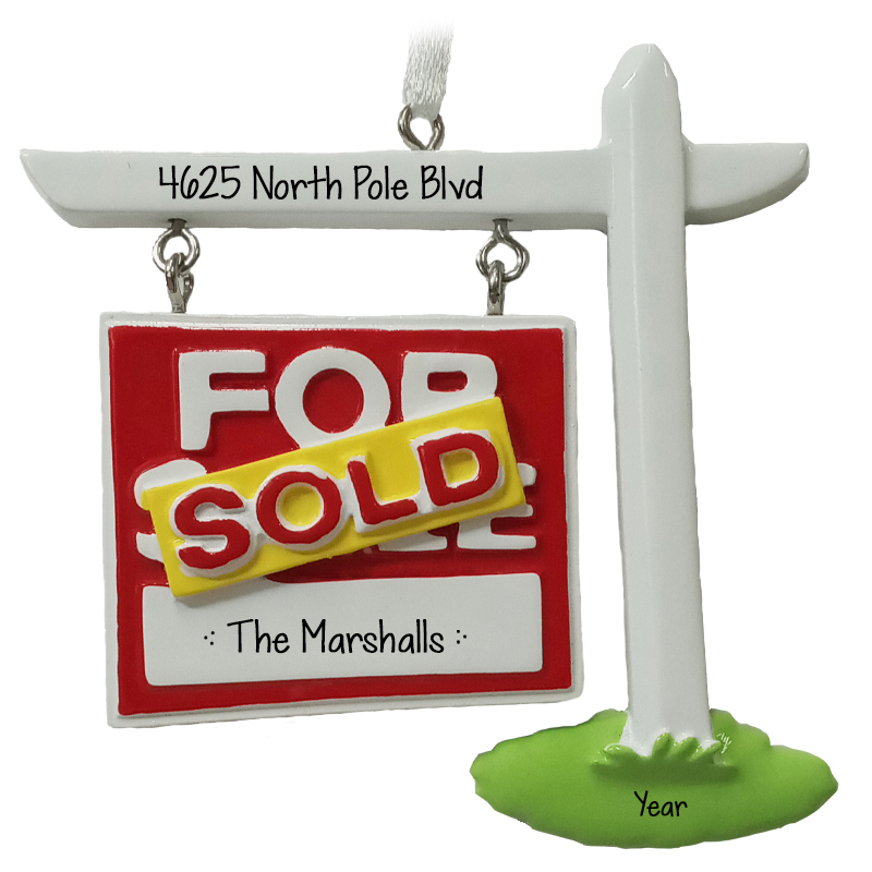 Personalized New Home Sold Sign Dangling Ornament - Personalized ...