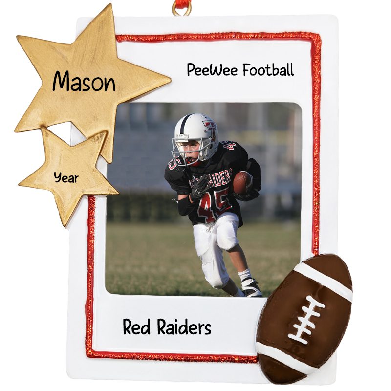 FOOTBALL Player Photo Frame Personalized Ornament - Personalized ...
