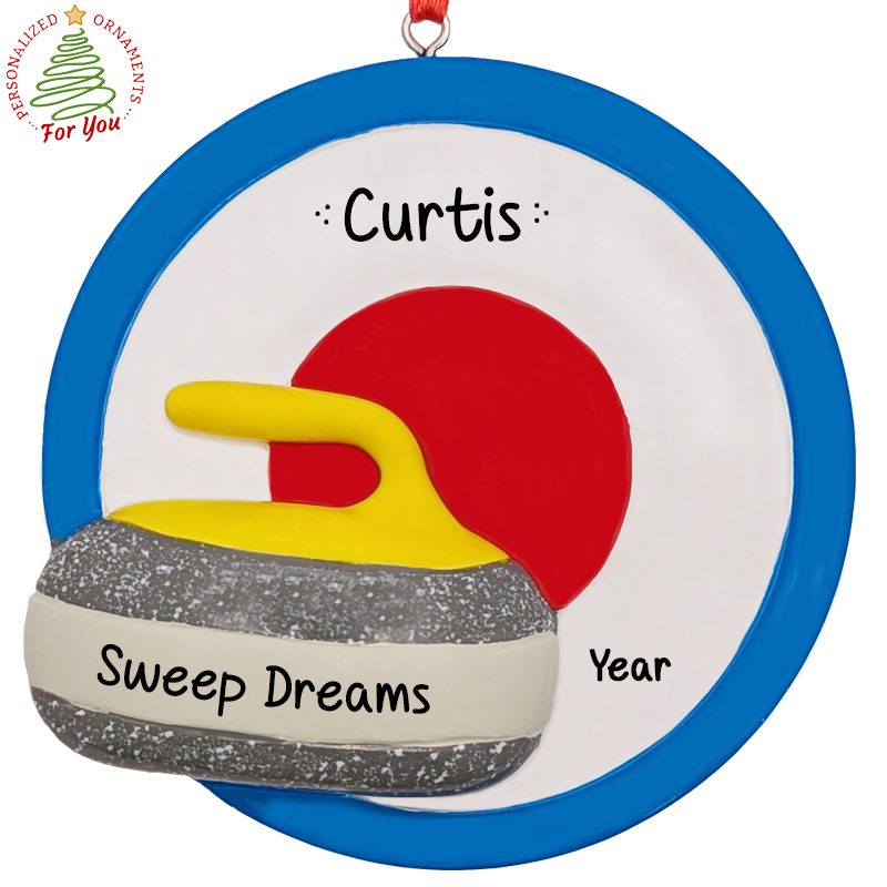 Personalized Curling Team Member Rock And Target Ornament ...