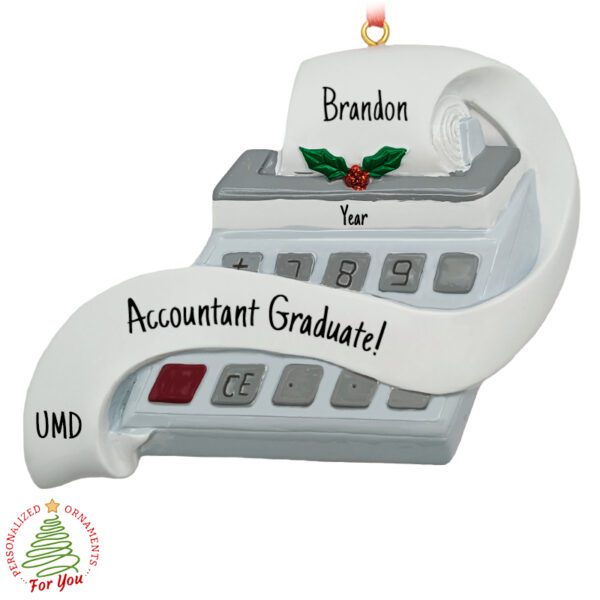 Personalized New Accountant Graduate Calculator Ornament - Personalized ...
