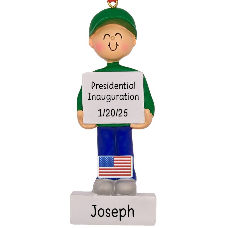 Personalized Presidential Inauguration Souvenir MALE Ornament ...