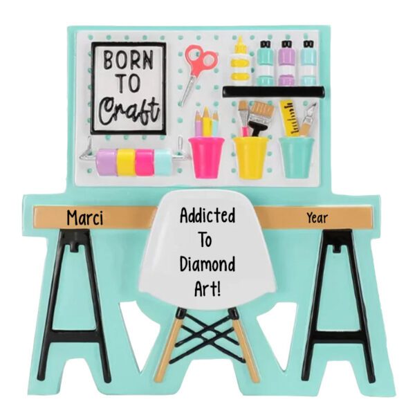 Addicted To Diamond Art Craft Desk With Supplies Ornament ...