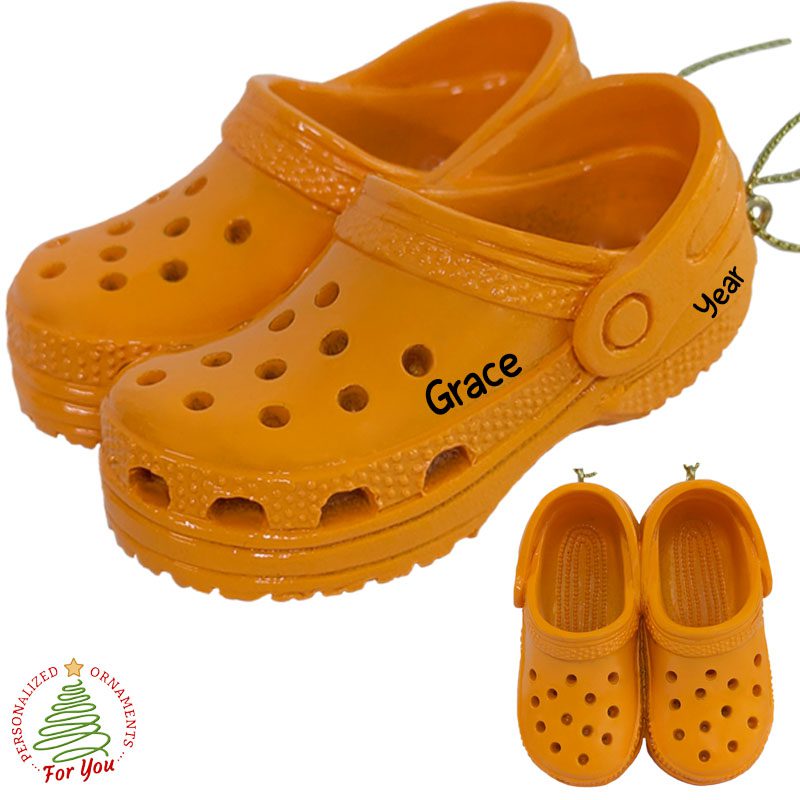 Personalized Resin Clog 3-D Keepsake Ornament ORANGE - Personalized ...