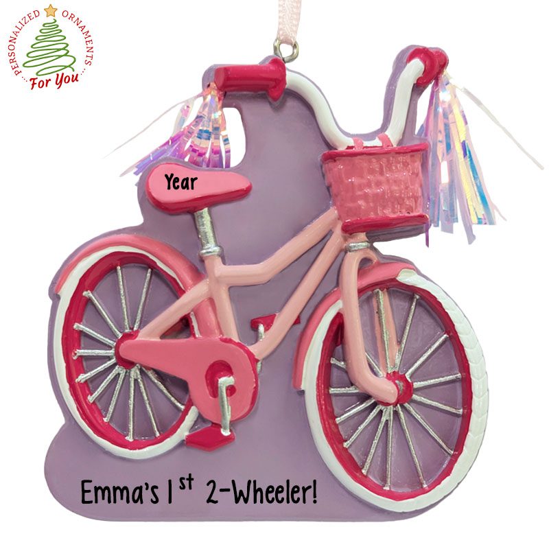 Personalized Little Girl’s PINK Bike With STREAMERS Ornament ...